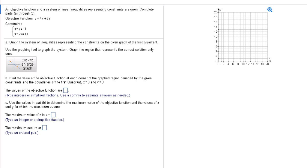 Solved An Objective Function And A System Of Linear