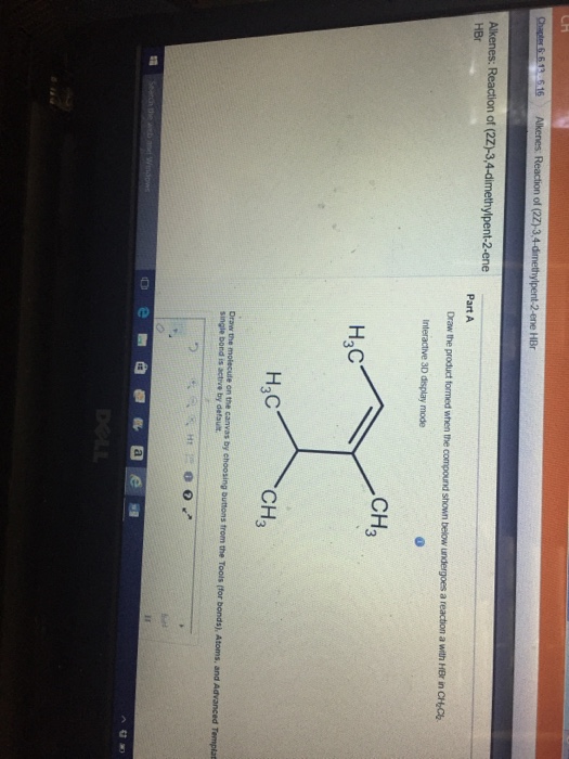 Solved Alkenes: Reaction of (22)-3,4-dimethylpent-2-ene HBr | Chegg.com