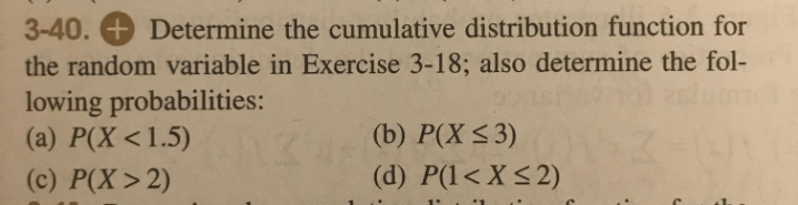 Solved Determine The Cumulative Distribution Function For