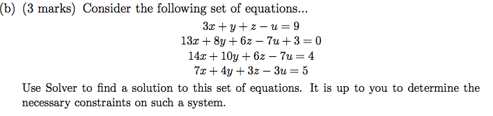 Consider the following set of equations... 3x + y + | Chegg.com