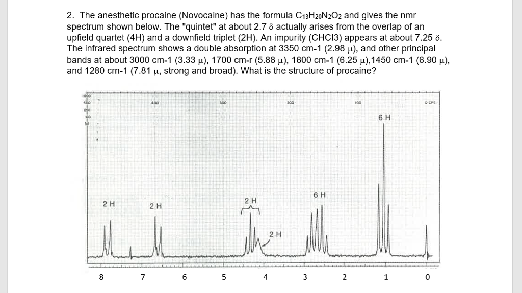 Solved 2. The anesthetic procaine (Novocaine) has the | Chegg.com