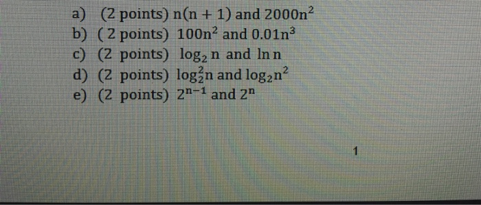Solved For each of following pairs of functions, indicate | Chegg.com