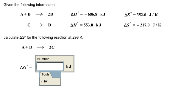 Solved: Given The Following Information Calculate Delta G ... | Chegg.com