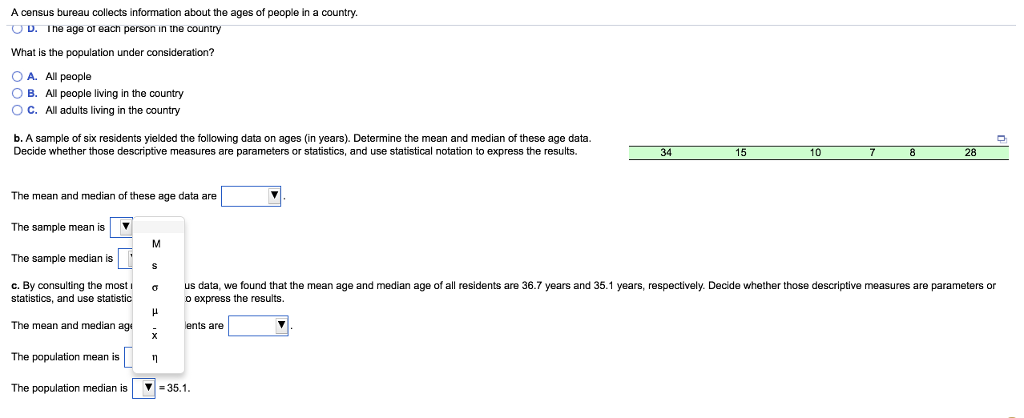 Solved A census bureau collects information about the ages | Chegg.com