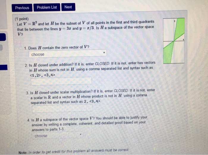 Solved Let V = R^2 and let H be the subset of V of all | Chegg.com