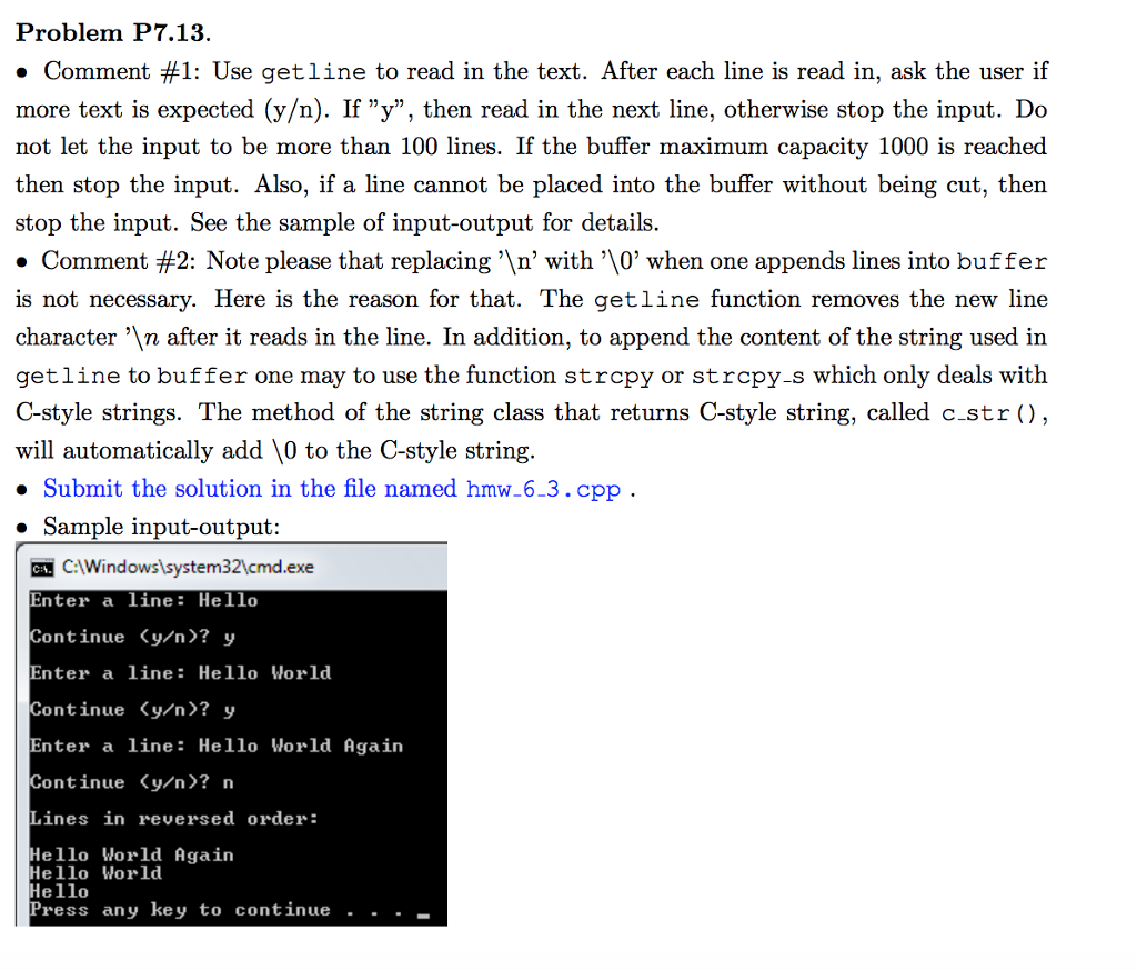 Exercise P7.13. Write a program that reads lines of | Chegg.com