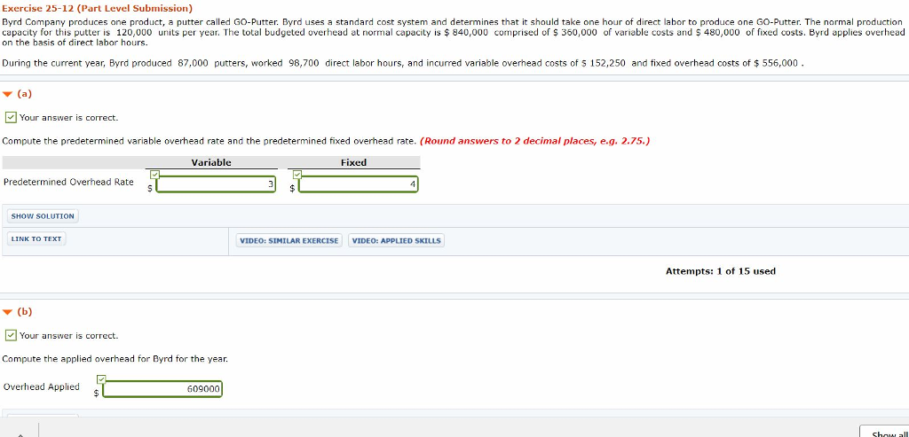 Solved Exercise 25-12 (Part Level Submission) Byrd Company | Chegg.com