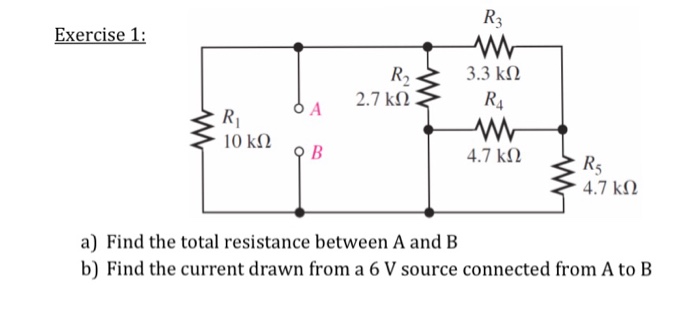 Solved Find the total resistance between A and B Find the | Chegg.com