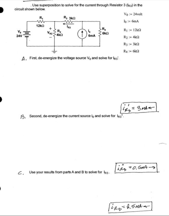 Solved Use superposition to solve for the current through | Chegg.com