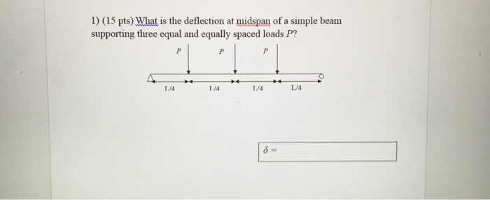 Solved What is the deflection at midspan of a simple beam | Chegg.com
