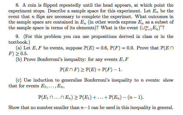 Solved A coin is flipped repeatedly until the head appears, | Chegg.com