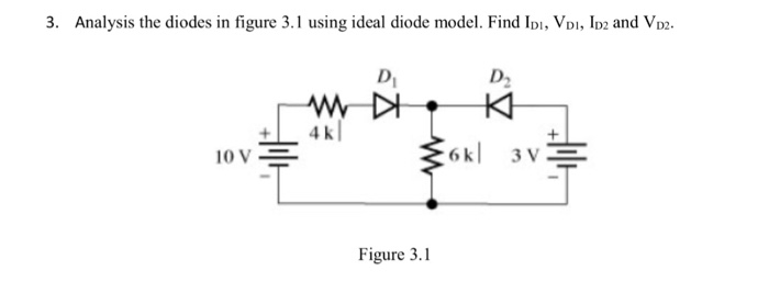 Solved Analysis the diodes in figure 3.1 using ideal diode | Chegg.com