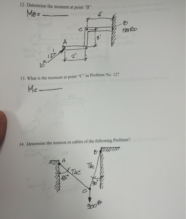 Solved Determine the moment at point "B" What is the moment | Chegg.com