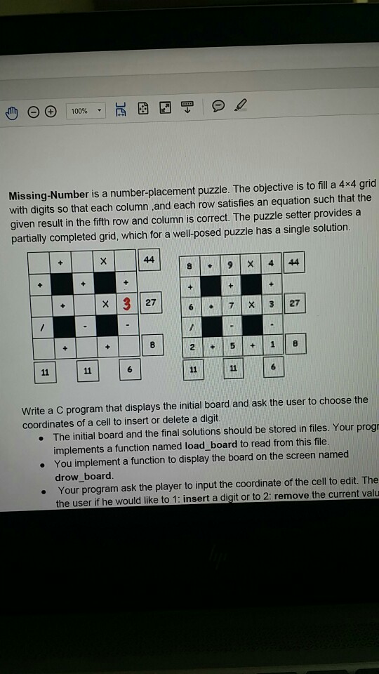 + 100% Missing-Number is a number-placement puzzle. | Chegg.com