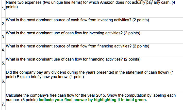Solved AMAZON.COM, INC. CONSOLIDATED STATEMENTS OF CASH | Chegg.com