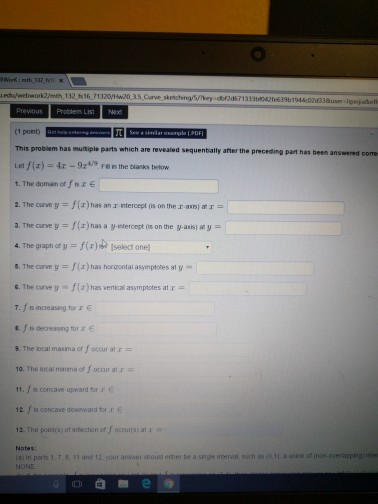 Solved Let f (x) = 4x - 9x^4/9. Fill in the blanks below | Chegg.com Solved Let f (x) = 4x - 9x^4/9. Fill in the blanks below | Chegg.com