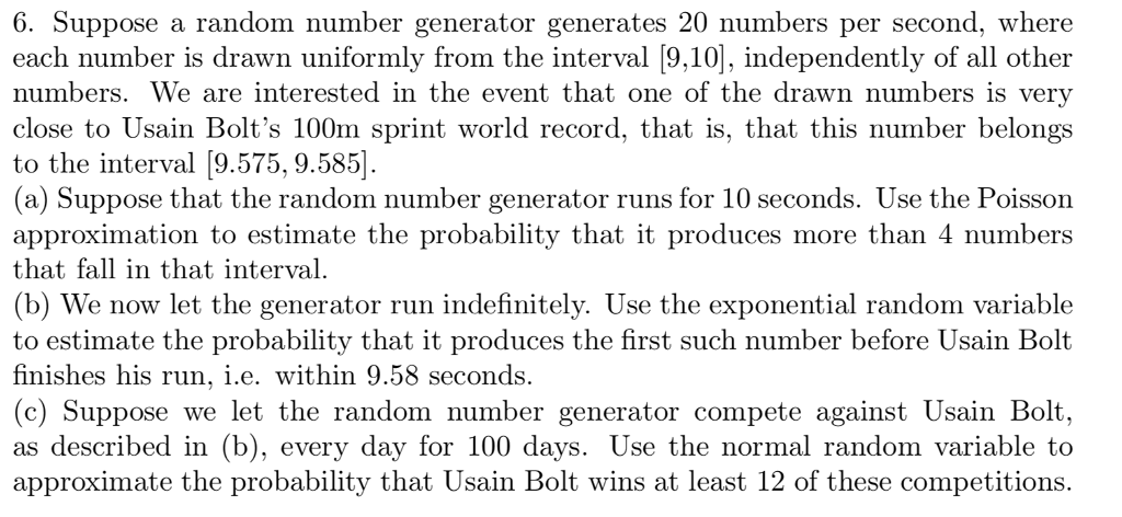 6 Suppose A Random Number Generator Generates 20 