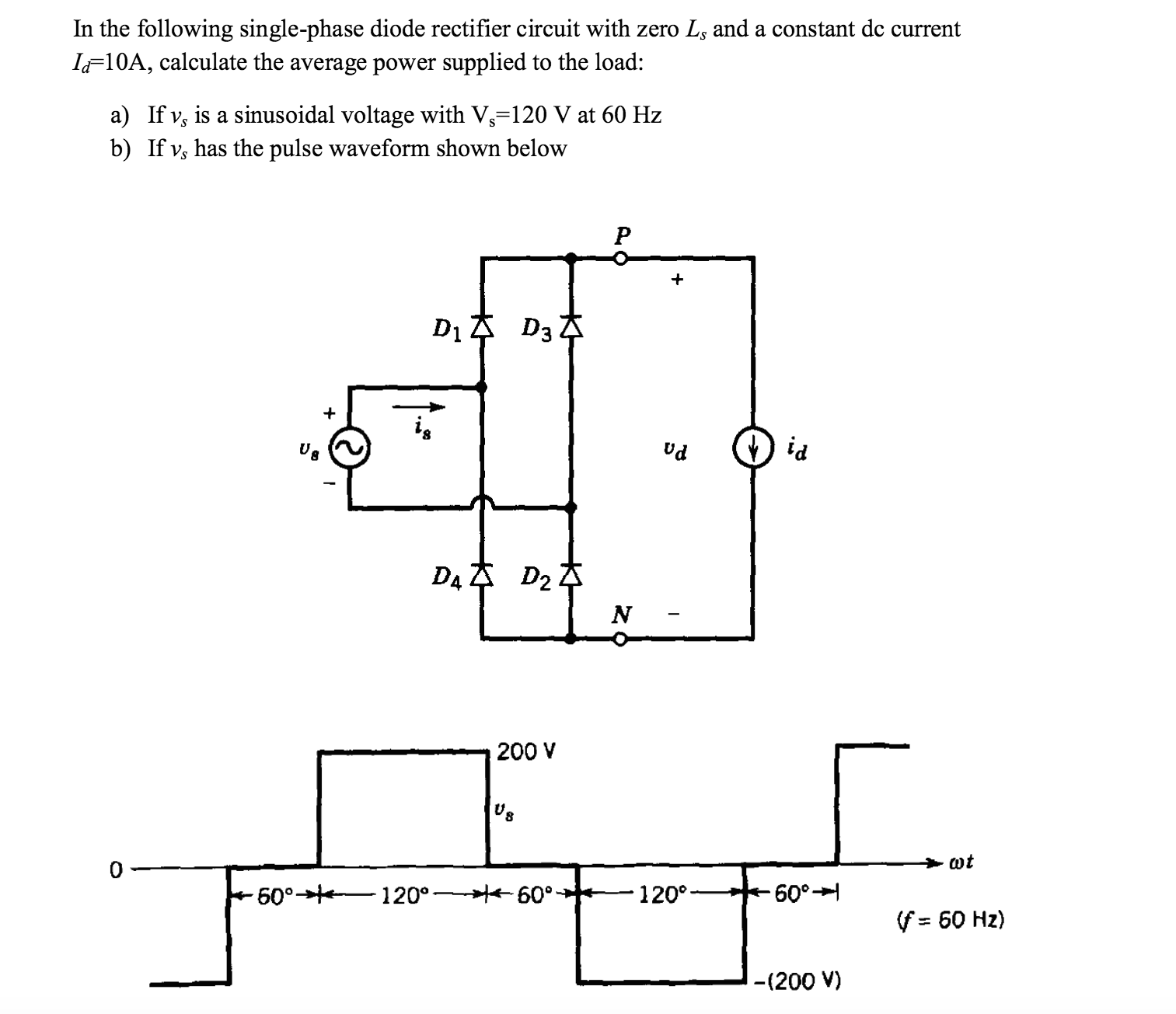 Solved In the following single-phase diode rectifier circuit | Chegg.com