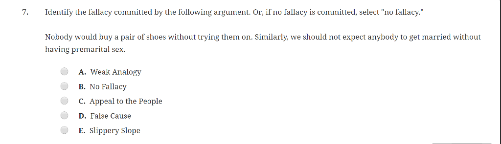 Identify the fallacy committed by the following | Chegg.com