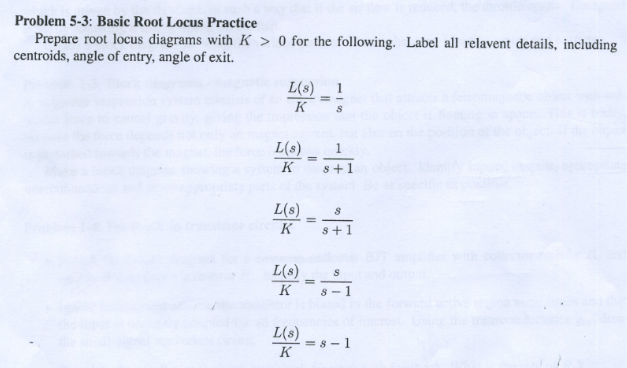 Solved Problem 5-3: Basic Root Locus Practice Prepare root | Chegg.com