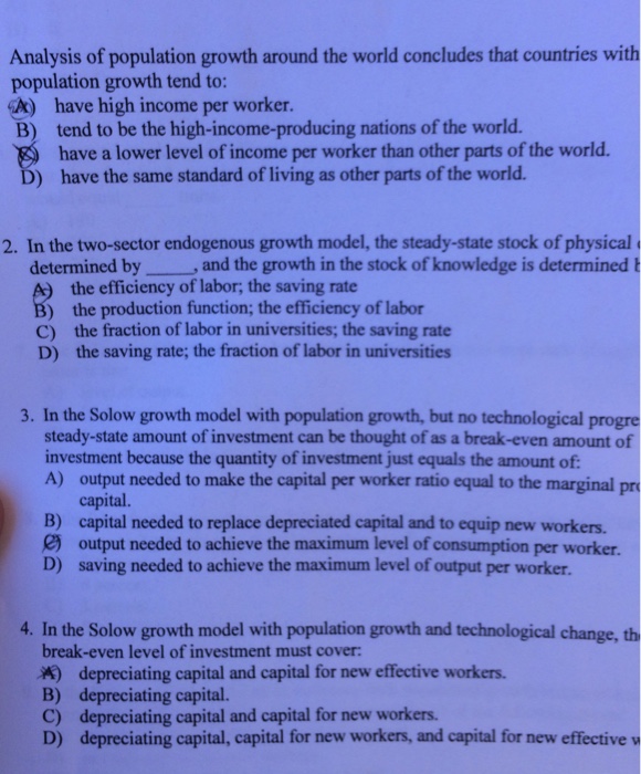 Solved Analysis of population growth around the world | Chegg.com