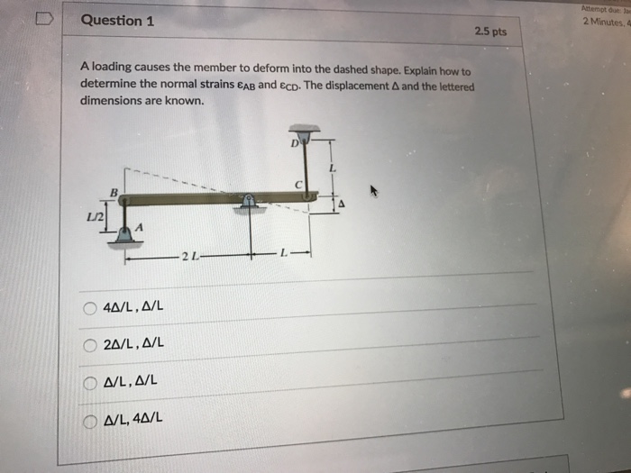 Solved A loading causes the member to deform into the dashed | Chegg.com