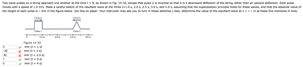 Solved Two wave pulses on a string approach one another at | Chegg.com