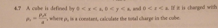 Solved A cube is defined by 0