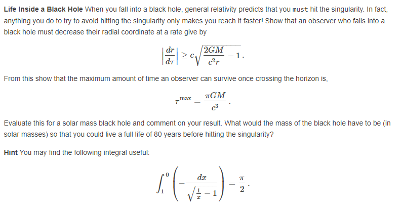 Solved Reinventing Gravity Recall from class that the | Chegg.com