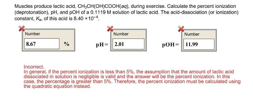 Solved Muscles produce lactic acid, CH3CH(OH)COOH(aq), | Chegg.com