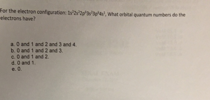 Solved For the electron configuration: 1s^2 2s^2 2p^6 3s^2 | Chegg.com