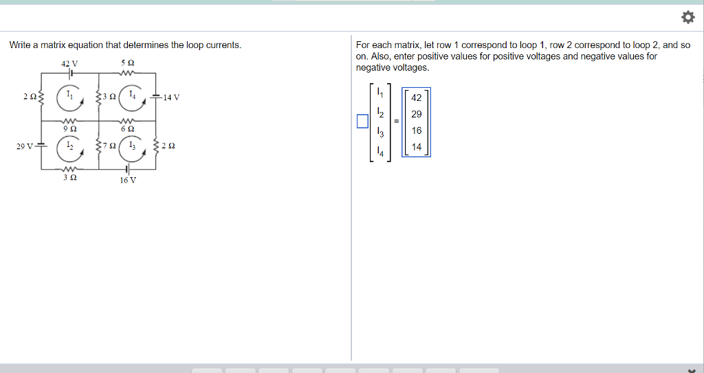 Solved Write A Matrix Equation That Determines The Loop