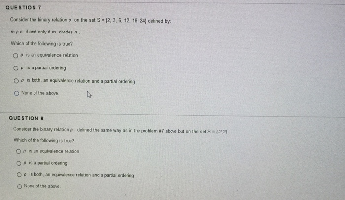 Solved Consider the binary relation rho on the set S = {2, | Chegg.com