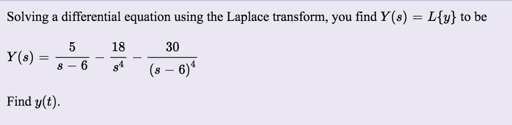 Solved solving a differential equation using the Laplace | Chegg.com