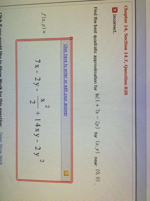 Solved Find the best quadratic approximation for ln(1 + 7x - | Chegg.com