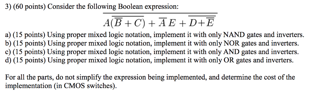 Solved 3 60 Points Consider The Following Boolean