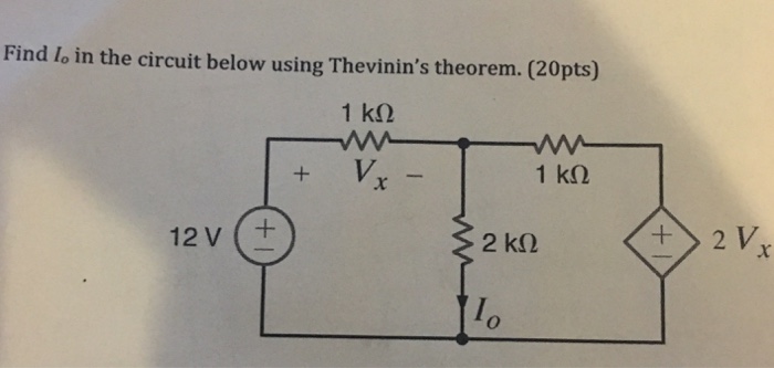 Solved Find I_o in the circuit below using Thevenin's | Chegg.com
