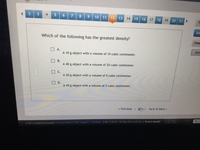 Solved Which object has the greatest density A 10 g object | Chegg.com Solved Which object has the greatest density A 10 g object | Chegg.com