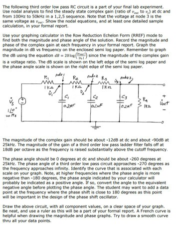Solved The following third order low pass RC circuit is a | Chegg.com