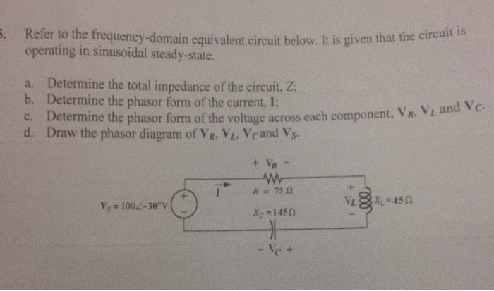 Solved Refer to the frequency -domain equivalent circuit | Chegg.com