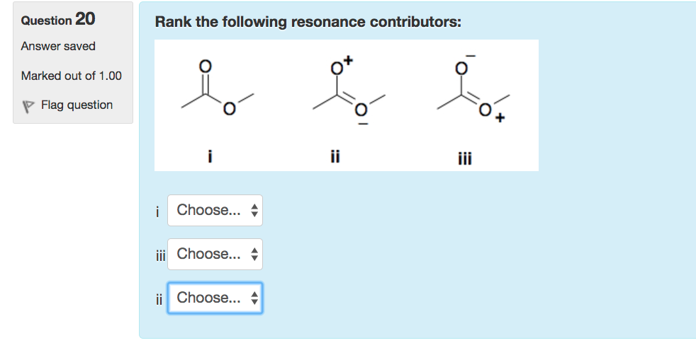 Solved Rank the following resonance contributors: | Chegg.com