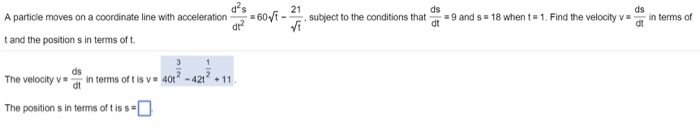 Solved A particle moves on a coordinate line with | Chegg.com