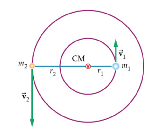 Solved In a binary star system, two stars orbit about their | Chegg.com