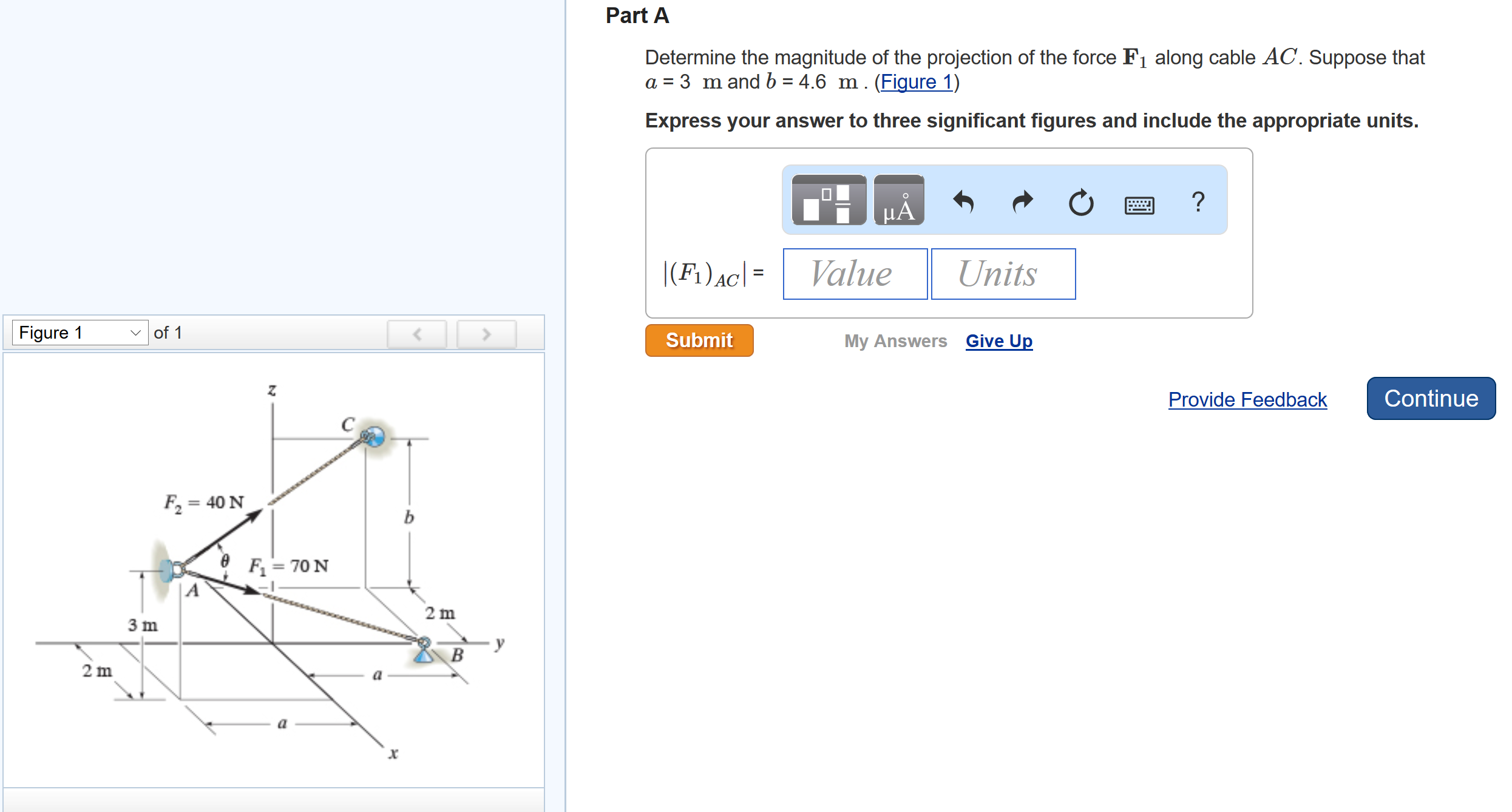 Solved Determine The Magnitude Of The Projection Of The
