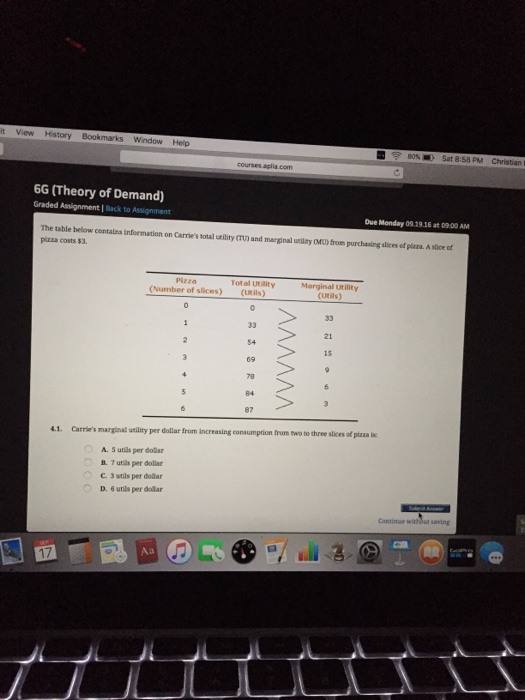 Solved The table below contains information on Carrie's | Chegg.com