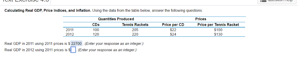 Solved Calculating Real GDP, Price Indices, and Inflation. | Chegg.com