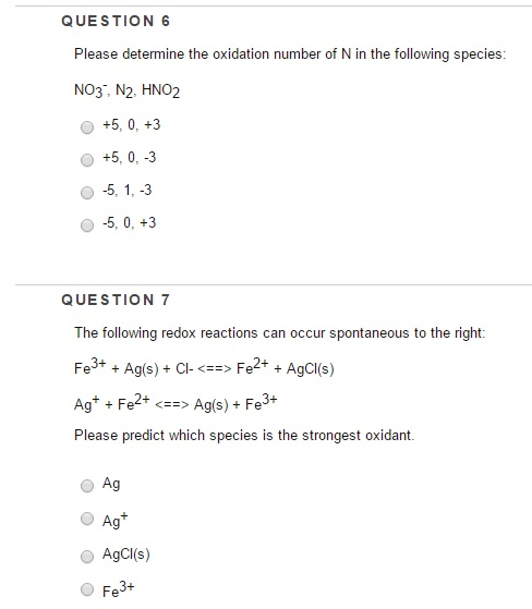 Solved: Please Determine The Oxidation Number Of N In The ... | Chegg.com
