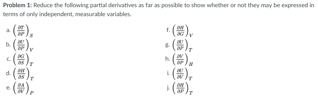 Solved Reduce the following partial derivatives as far as | Chegg.com