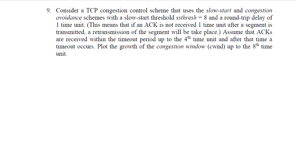 Solved Consider a TCP congestion control scheme that uses | Chegg.com