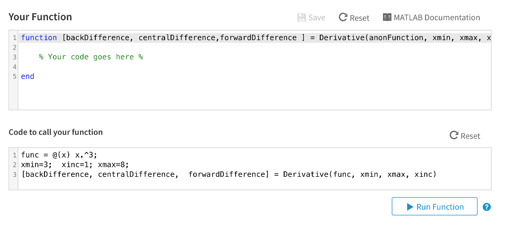 Numerical differentiation Write a function Difference | Chegg.com